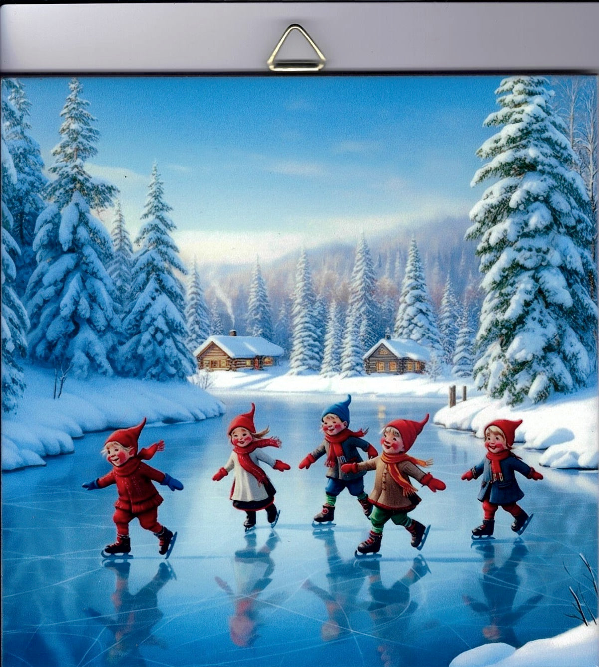 6" Ceramic Tile, Skating children – Gift Chalet
