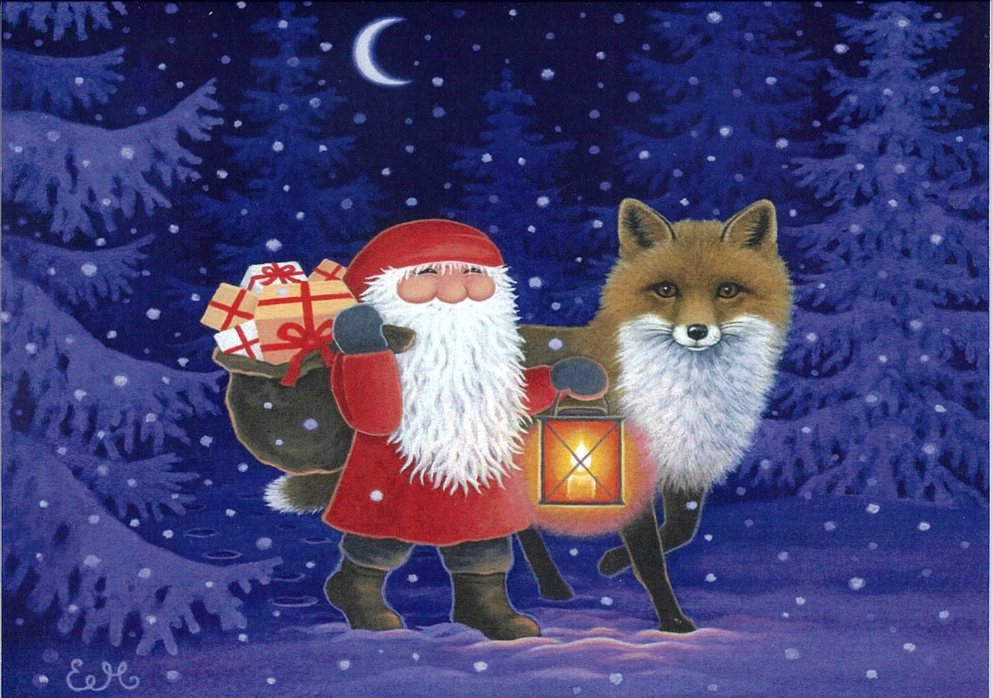 Boxed cards, Eva Melhuish Tomte Gnome with Fox – Gift Chalet