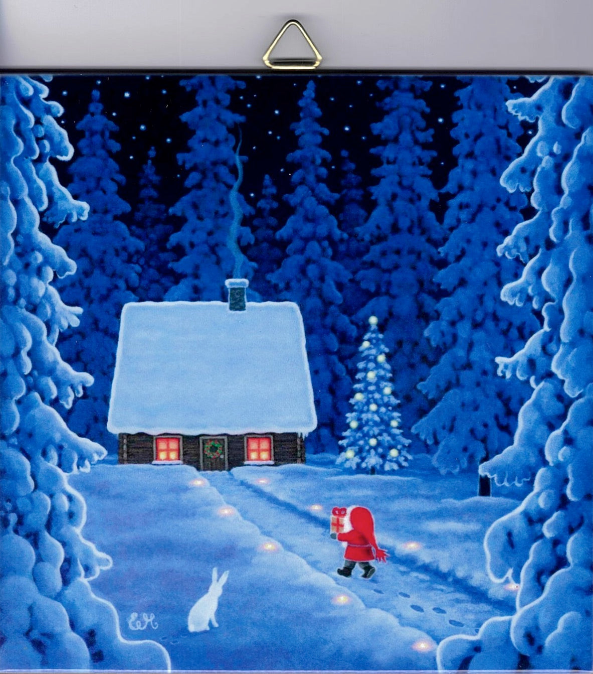 6" Ceramic Tile, Eva Melhuish Tomte delivery to Snowy cabin – Gift Chalet