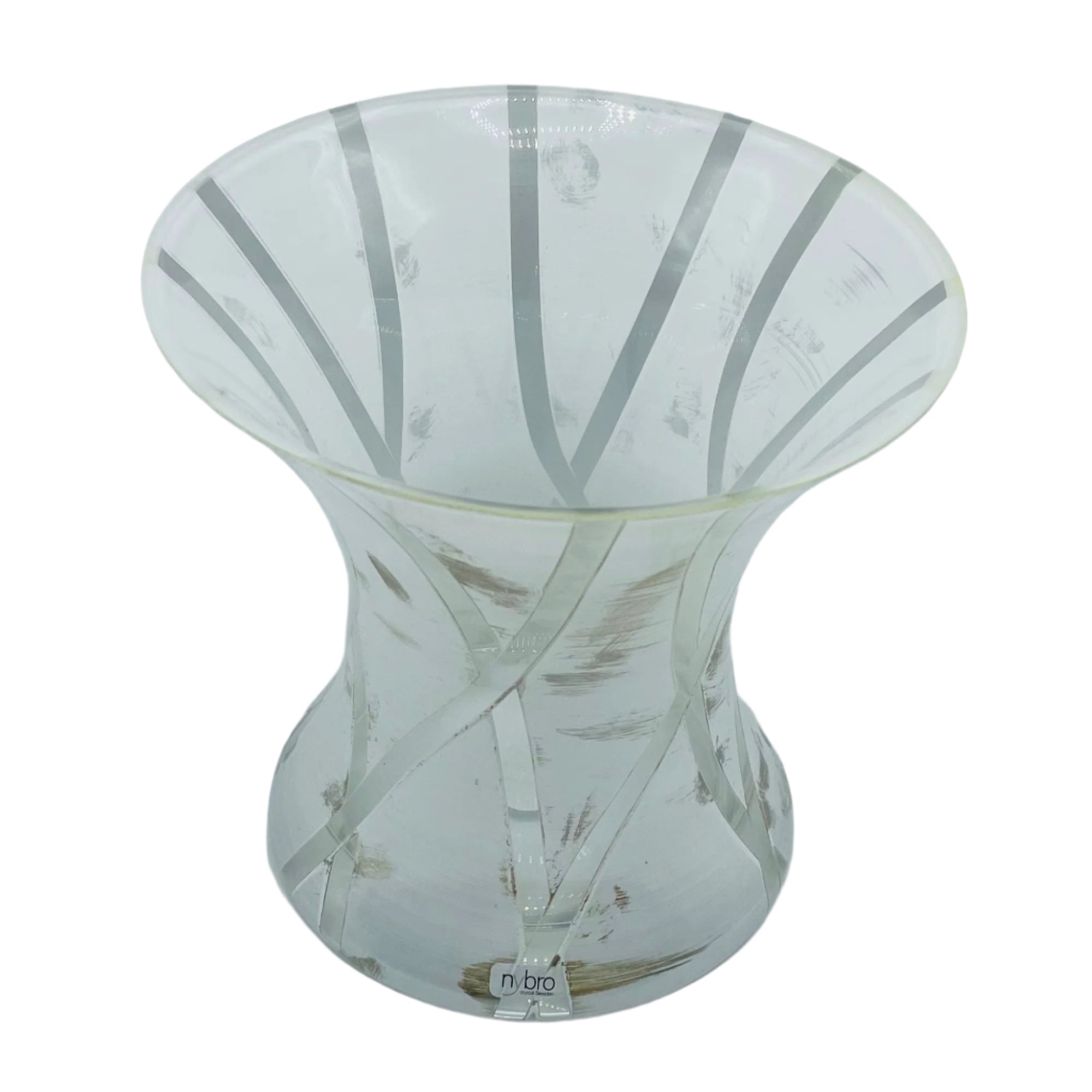 Nybro Criss Cross Glass Vase - White – Gift Chalet