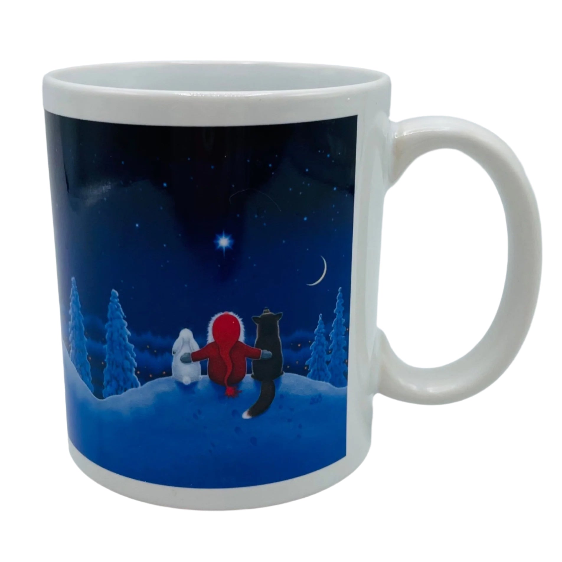 Eva Melhuish Tomte with fox and rabbit coffee mug – Gift Chalet