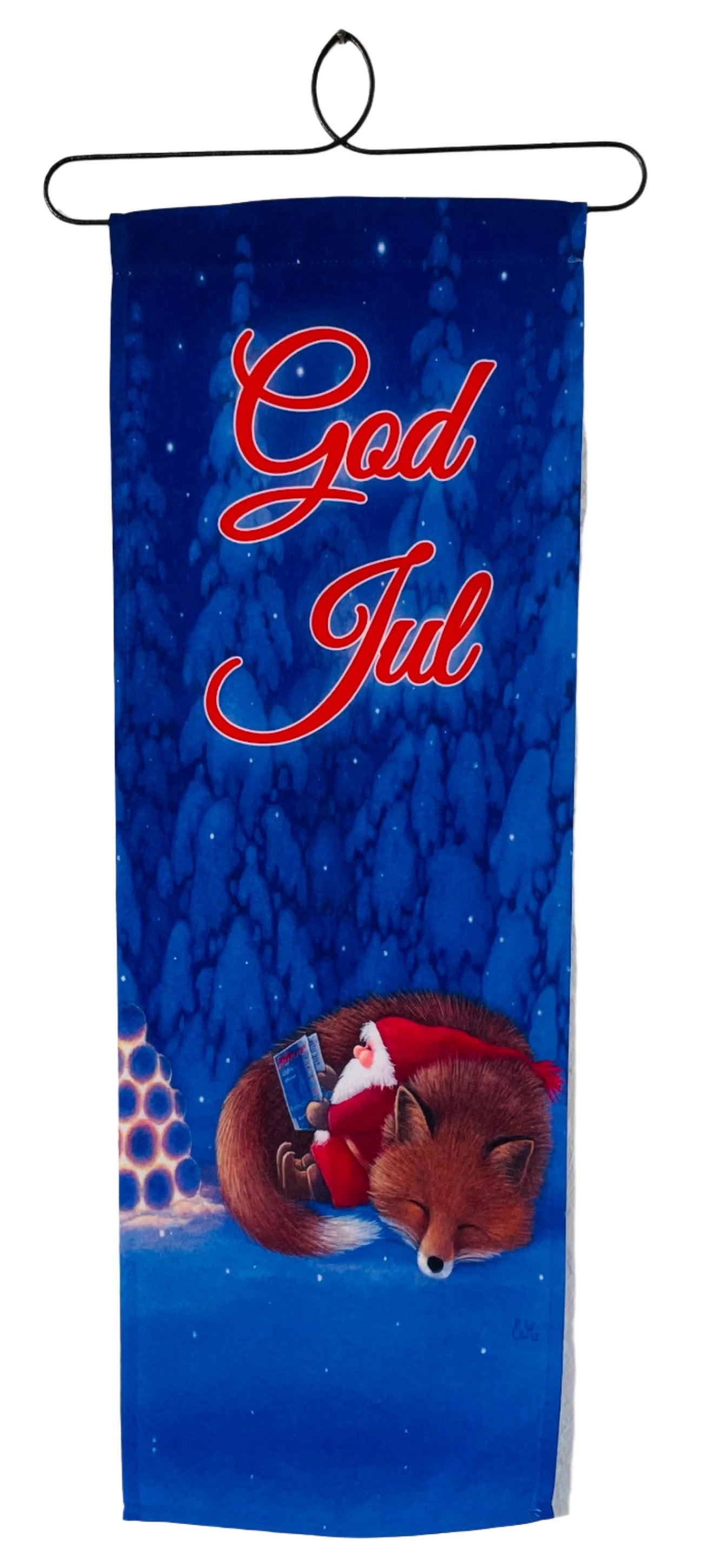 Eva Melhuish Tomte with Fox Fabric wall hanging – Gift Chalet