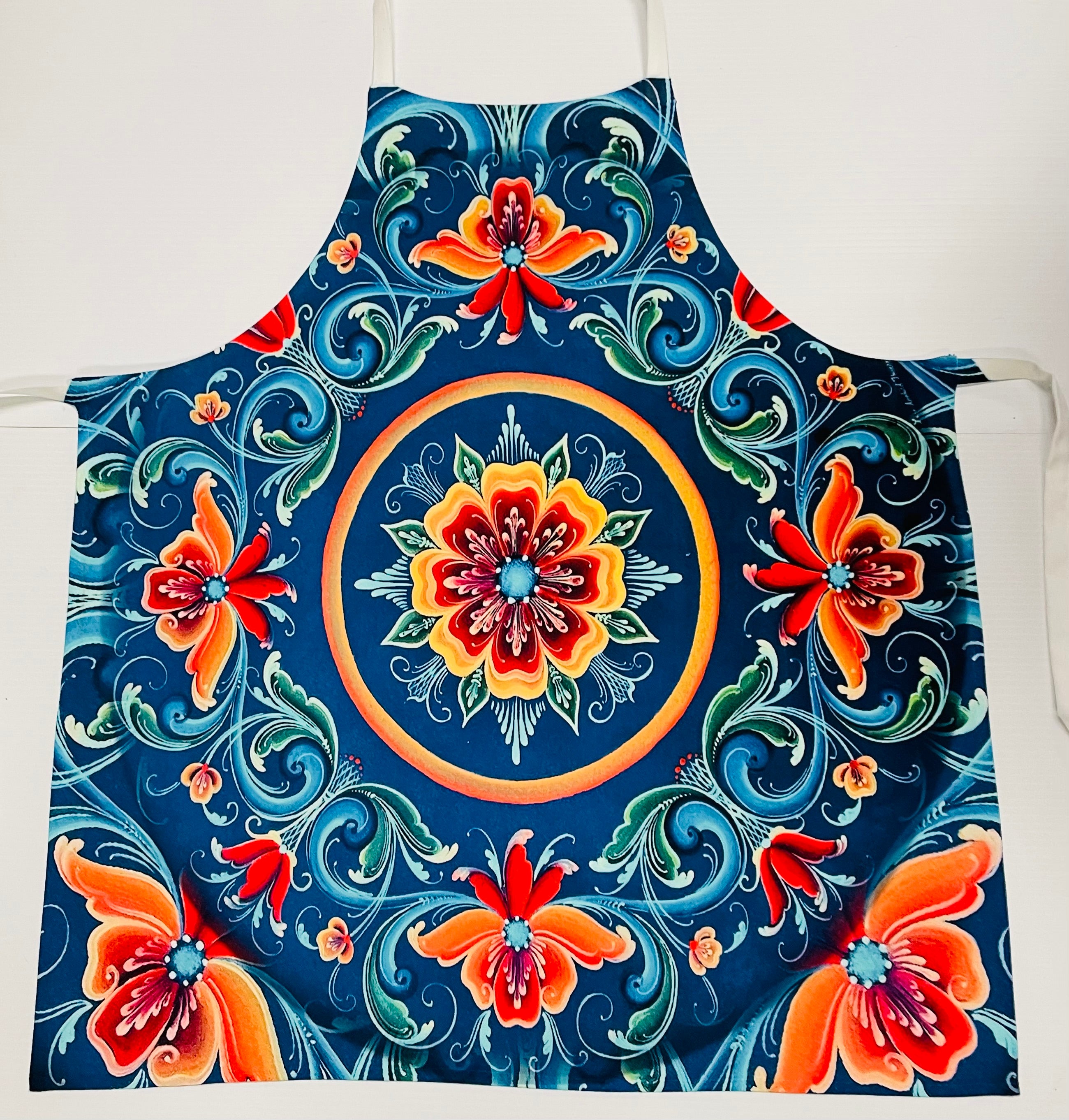 Apron - Lise Lorentzen Blue Rosemaling – Gift Chalet