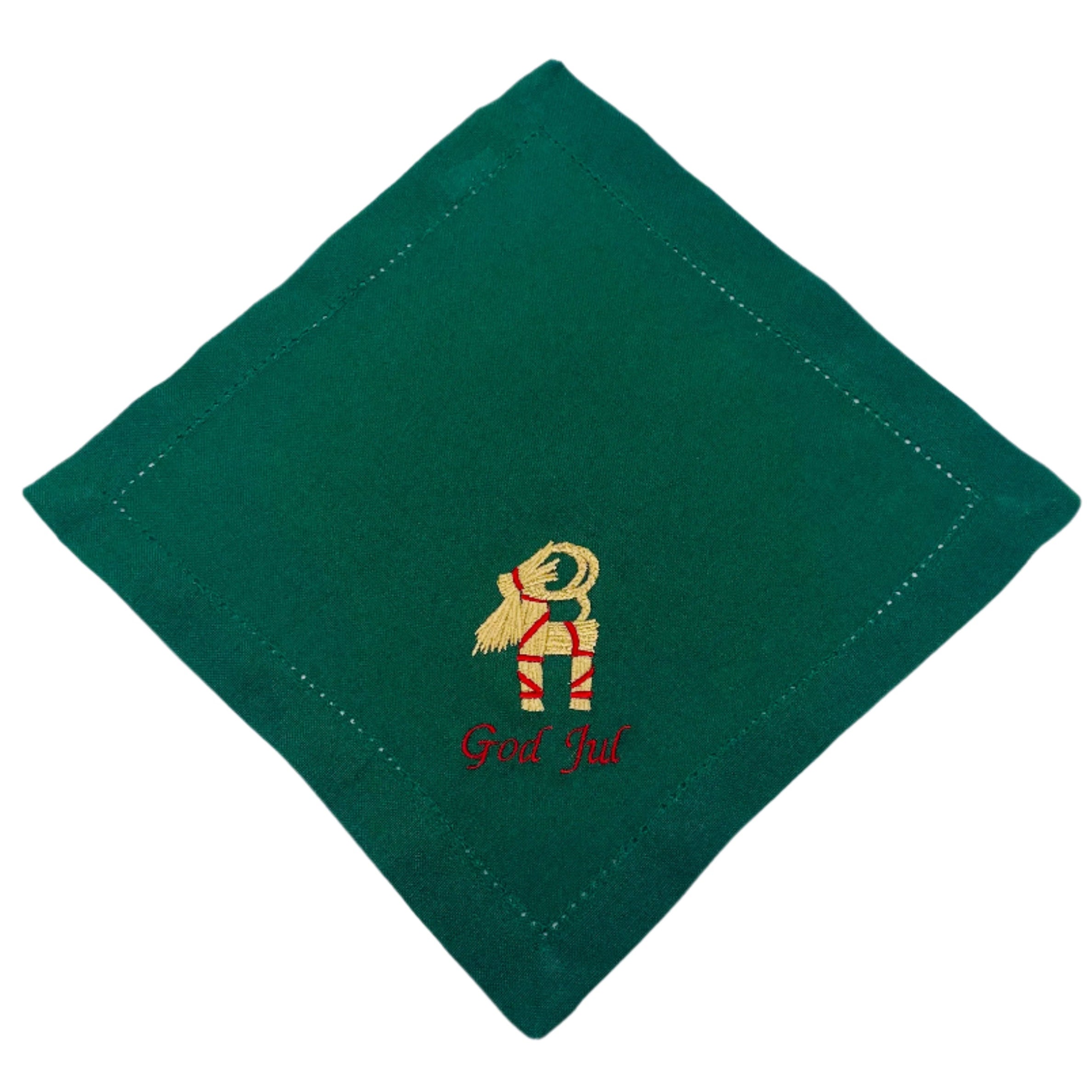 Small Square Doily Embroidered God Jul Goat – Gift Chalet