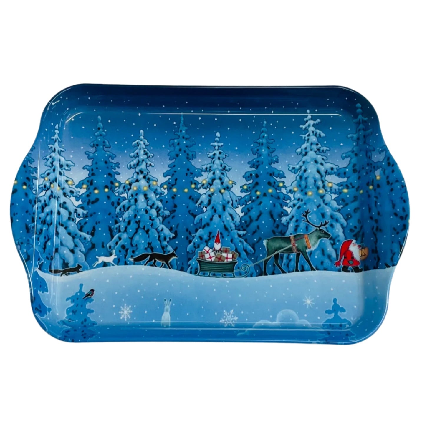 Small Tray- Eva Melhuish Tomte & Animals trekking through the Snow ...