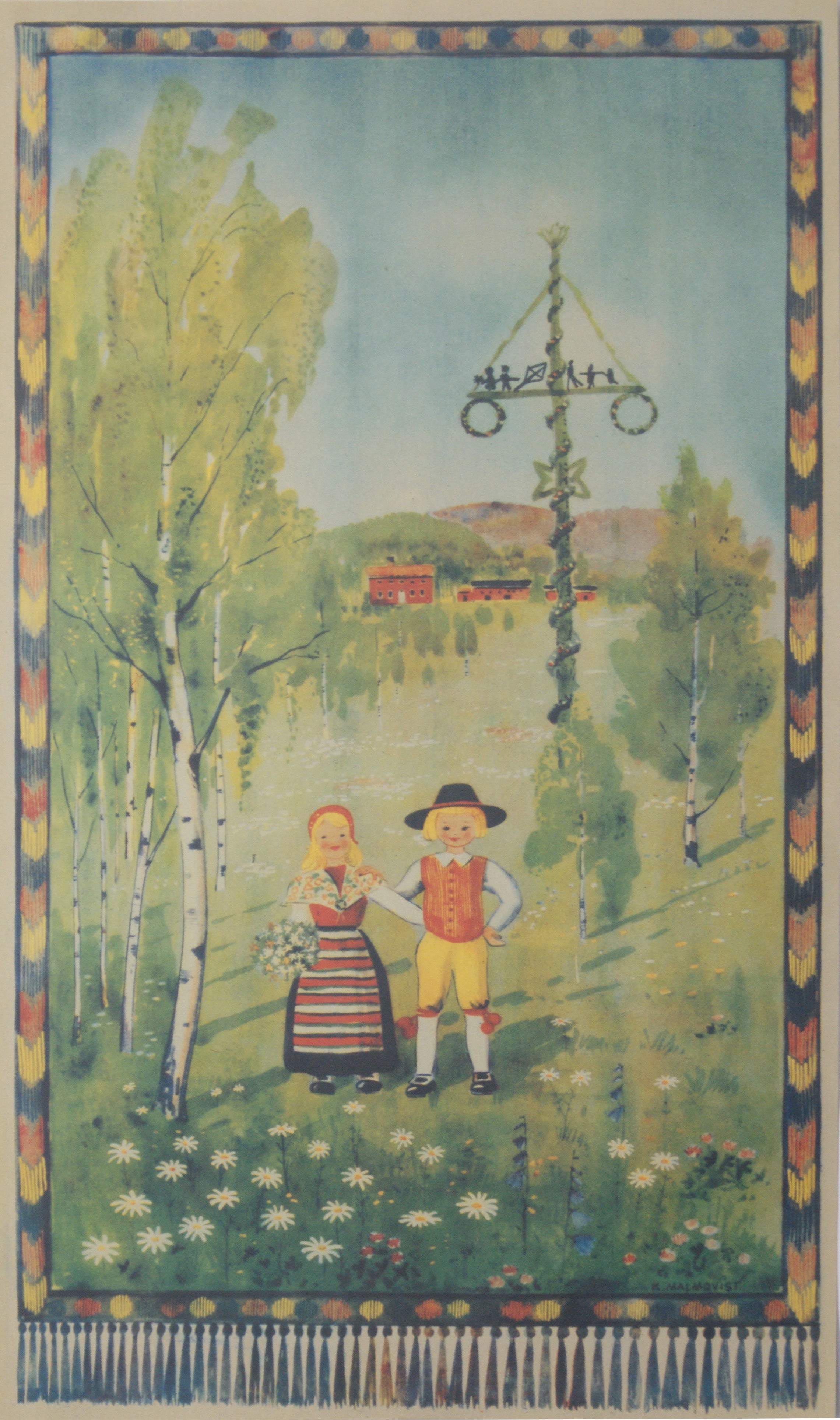 Midsommar Maypole poster – Gift Chalet