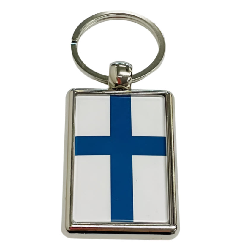Metal Keyring, Finland flag – Gift Chalet