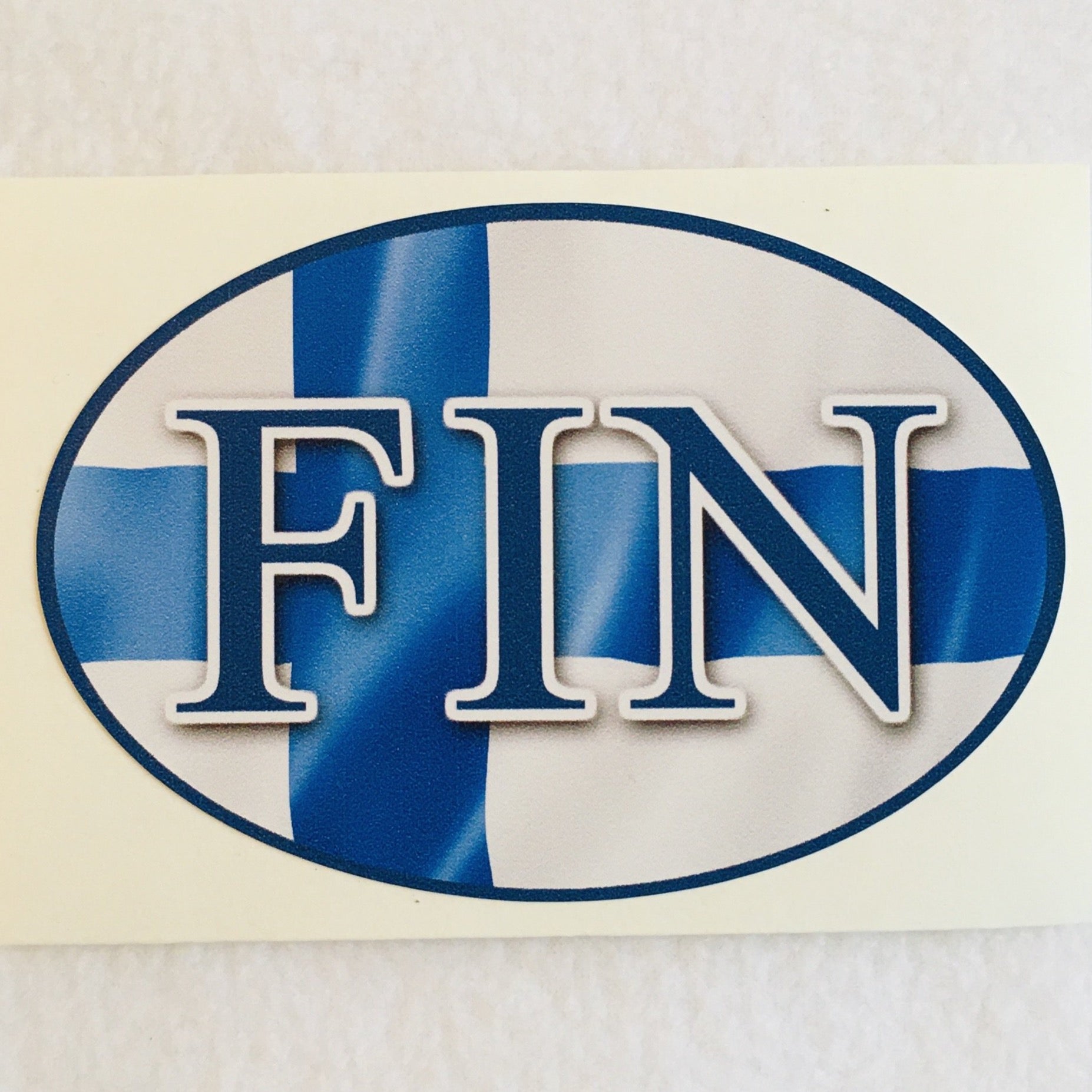 Oval decal - Finland flag with FIN – Gift Chalet