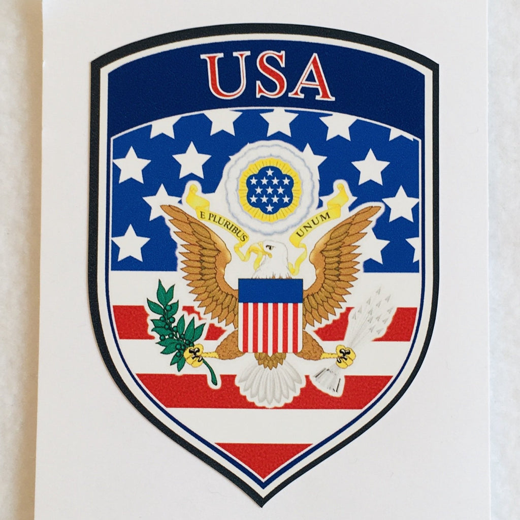 United States USA Crest & Flag Decal – Gift Chalet